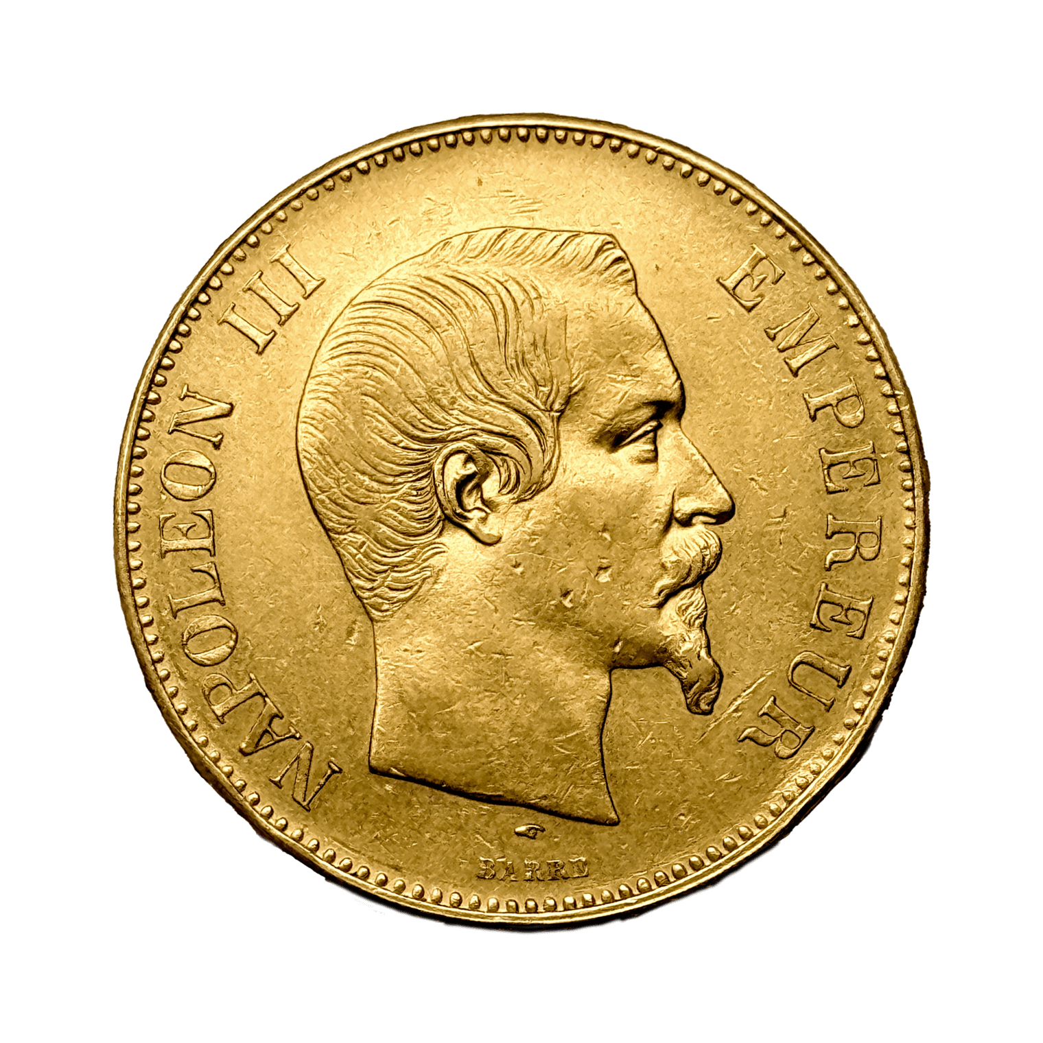 French 100 Francs Napoleon III Bare Head - USAGOLD